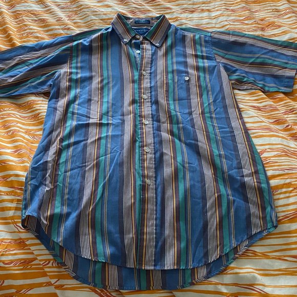 Towncraft | Shirts | Vintage Towncraft Ss Buttondown Colored Vertical ...